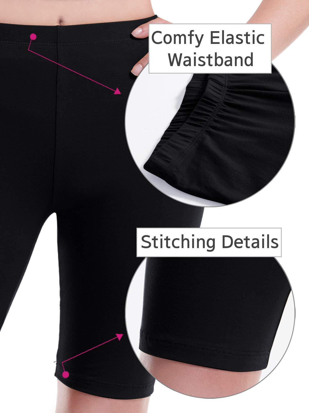 Design by Olivia Women's Basic Solid Active Yoga Biker Shorts 3PACK - Black/H.Charcoal/H.Grey M