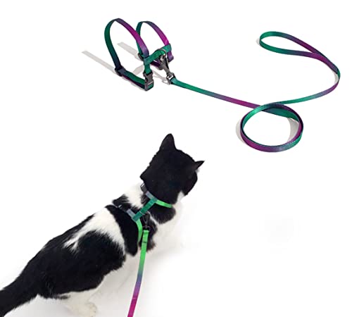 Kitten Harness Cat Harness and Leash Escape Proof Adjustable Size H-Type Cat Harness for Large Small Cats Lightweight Soft Walking Travel Petsafe Harness(Random Color)