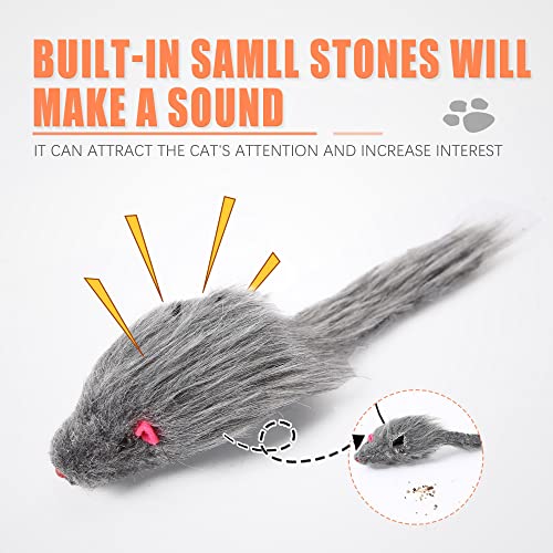 FYNIGO Self-Play 3 Ways Hanging Door Cat Mouse Toys for Indoor Cats Kitten,Interactive Cat Mice Toys for Hunting Exercising Eliminating Boredom, for Small Breeds