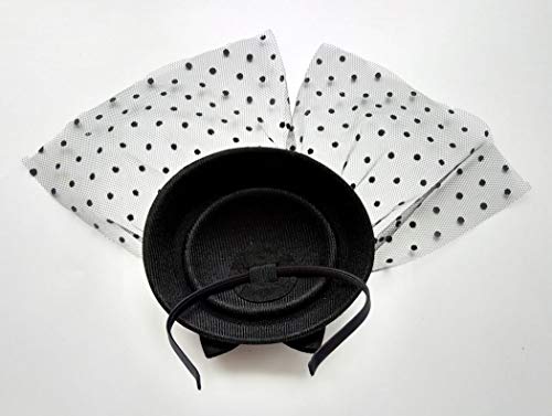 Coolwife Fascinator Hats Pillbox Hat British Bowler Hat Flower Veil Wedding Hat Tea Party Hat (E Black)