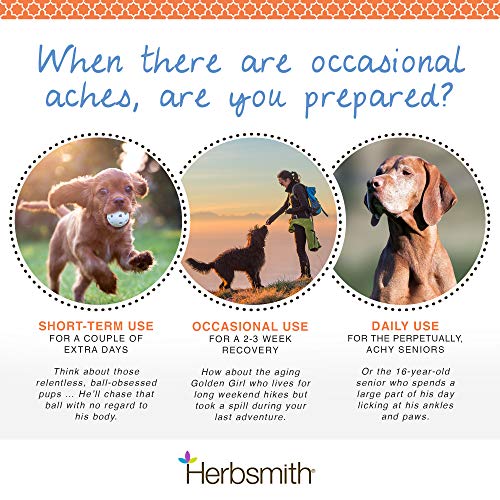 Herbsmith Comfort Aches β Herbal Pain Relief for Dogs + Cats β for Pet Aches + Pains β Anti-Inflammatory Supplement β 20 Tablets