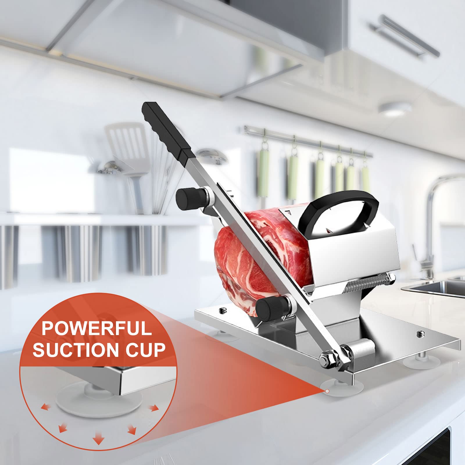Dsyisvia Manual Frozen Meat Slicer,Stainless Steel Meat Cutter Machine,Food Slicer for Home Cooking of Hot Pot