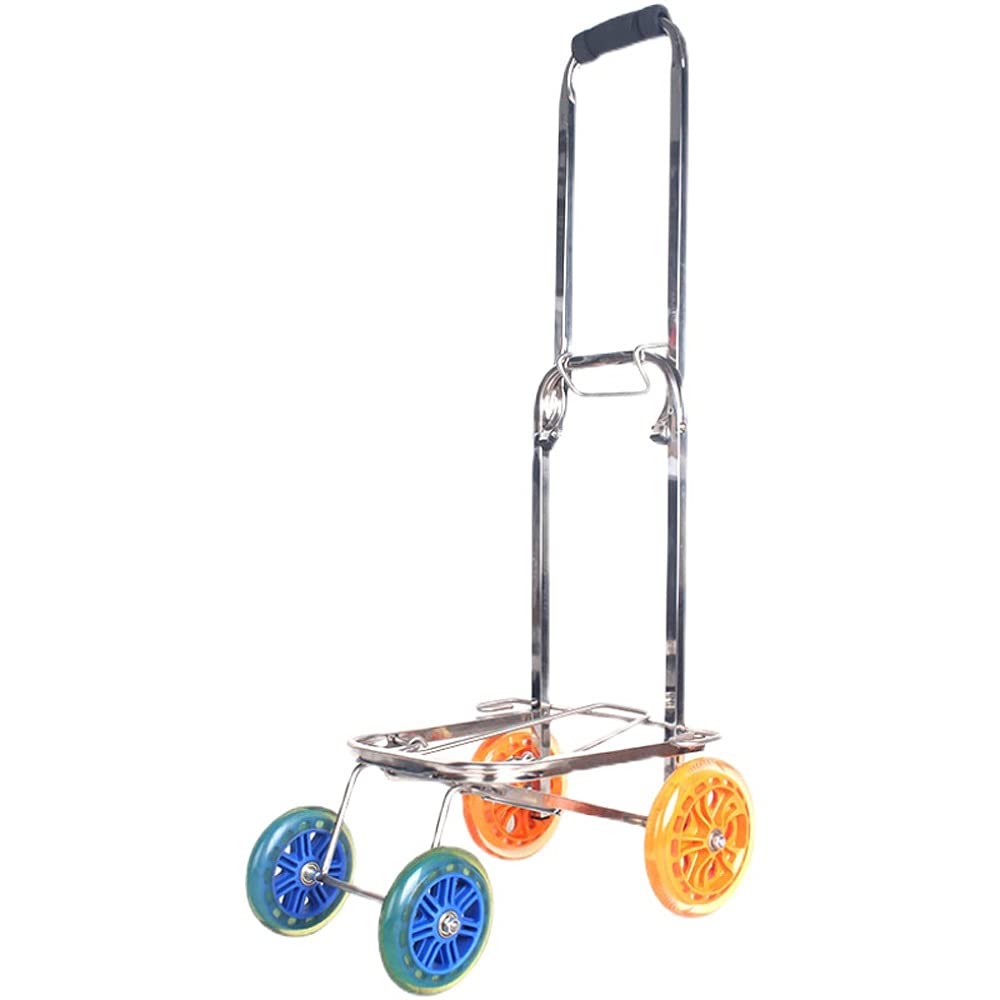 DOUBA Shopping Cart Folding Portable Truck Trolley Increase Wheel Luggage Cart Four-Wheeled Cart Pull Goods Multifunction Four Rounds