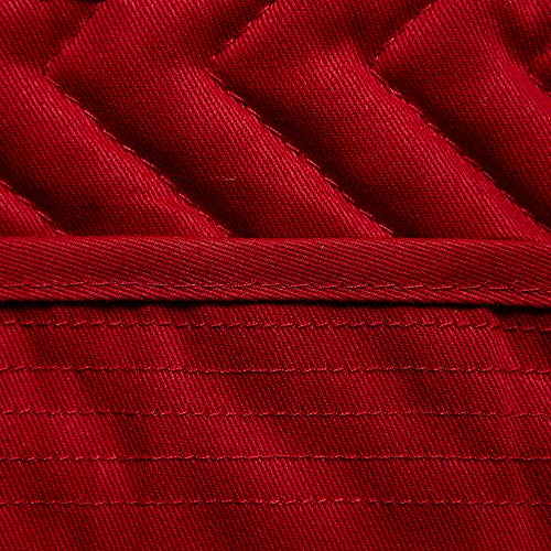 DII Heat Resistant Quilted Cotton Pot Holder Set, Designed with Space to Personalize Allowing a Customized Design, 7x9, Red, 3 Count