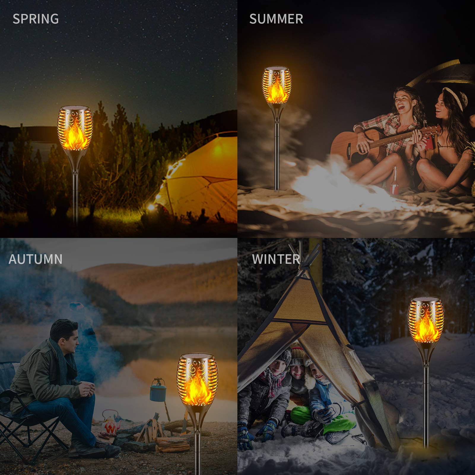 Ubrand Solar Torch Light Waterproof 96Led Outdoor Landscape Light,Solar Flame Garden Patio Torch-4