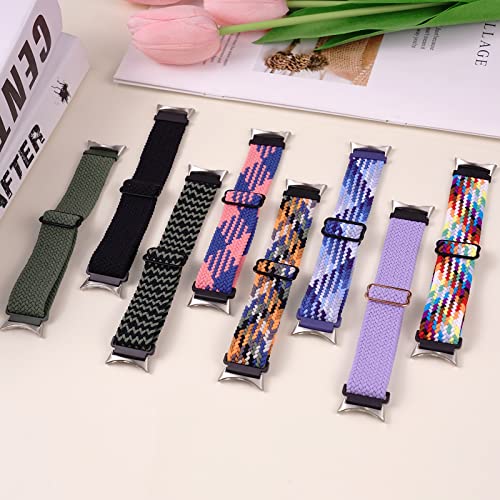 π€π’ππ°ππ² Pixel Watch Band-Stretchy Braided Solo Loop Compatible for Google Pixel Watch Band, Adjustable Stretchy Nylon Elastic Straps for Google Pixel Watch Band for Google Watch Band Women Men (2P-C)