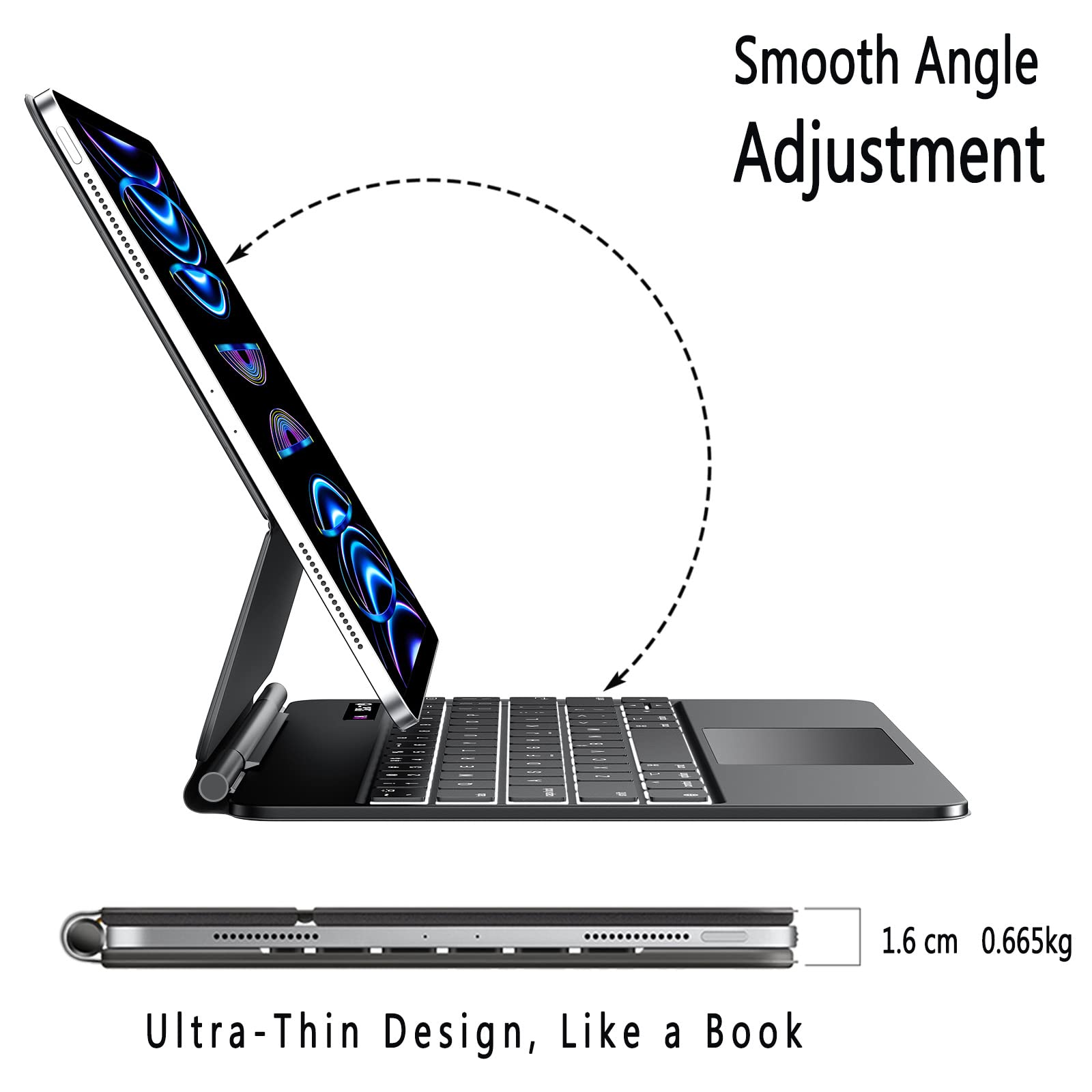 EAMPANG Magic TrackPad Keyboard Case for iPad Air 4th 5th Generation Pro 11 inch 1st 2en 3rd 6th Gen, Thin & Light Magnetic Case Smart Backlight Folio Keyboard Compatible with 10.9 inch iPad Air 4 5