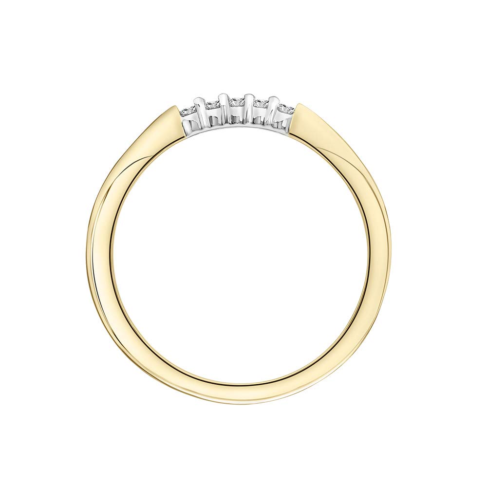 Brilliant Expressions 10K Yellow Gold 0.05 Cttw Conflict Free Diamond Accented Wedding or Anniversary Band (I-J Color, I2-I3 Clarity), Size 8