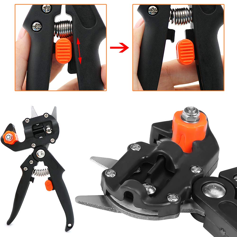 Garden Grafting Tool Kits, ZALALOVA 2 in 1 Pruning Tools Including Grafting Knife Replacement Blades Grafting Tapes Rubber Bands and Labels for Plant Branch Vine Fruit Tree Cutting