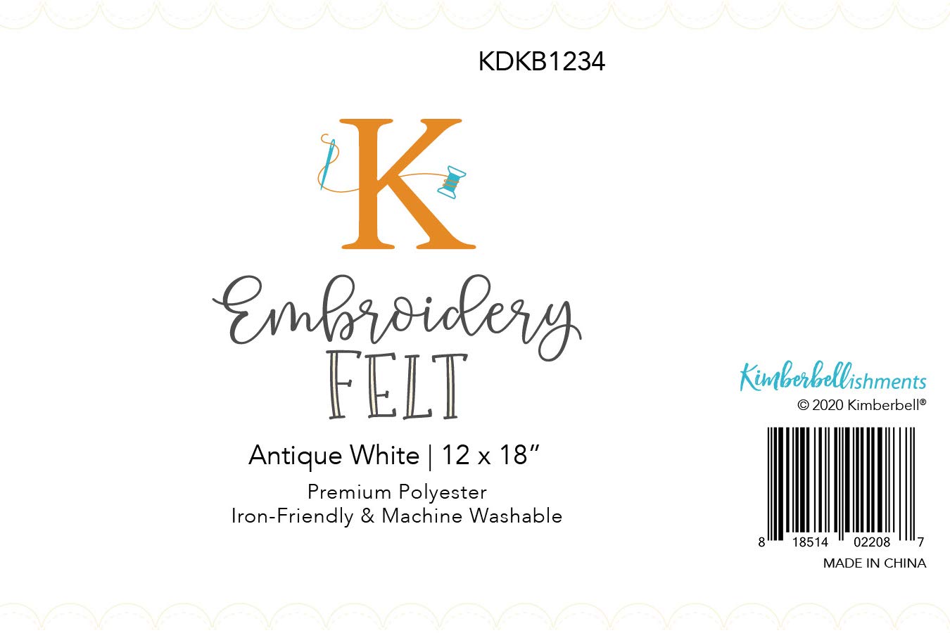 Kimberbell Felt Sheet, Color: Gingerbread, Size: 12 x18, Thickness: 1.4 mm, Iron-Friendly & Machine Washable, Machine Embroidery, Quilting & Sewing - KDKB1240