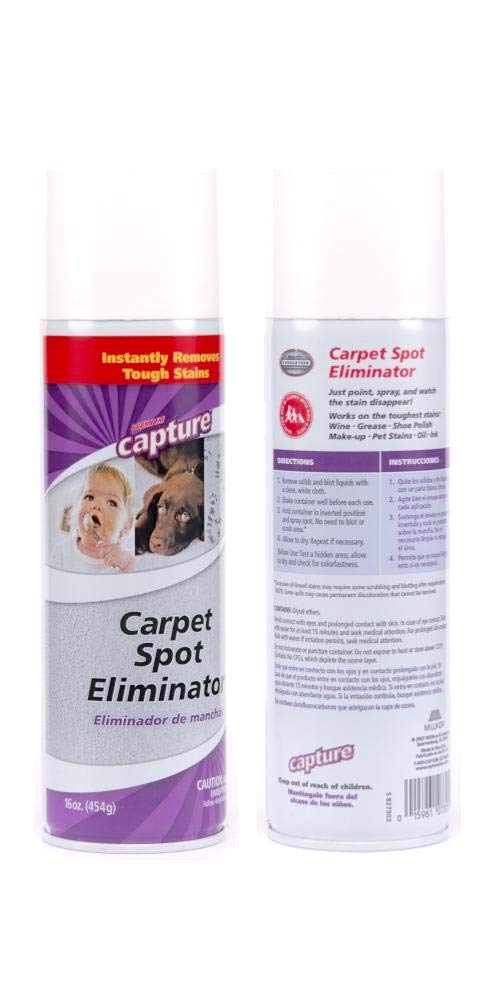 Capture Carpet & Rug Dry Cleaner w/Brush (1 lb) Carpet Spot Eliminator Stain Remover, Spray Cleaner 16oz (2 Pack) Bundle
