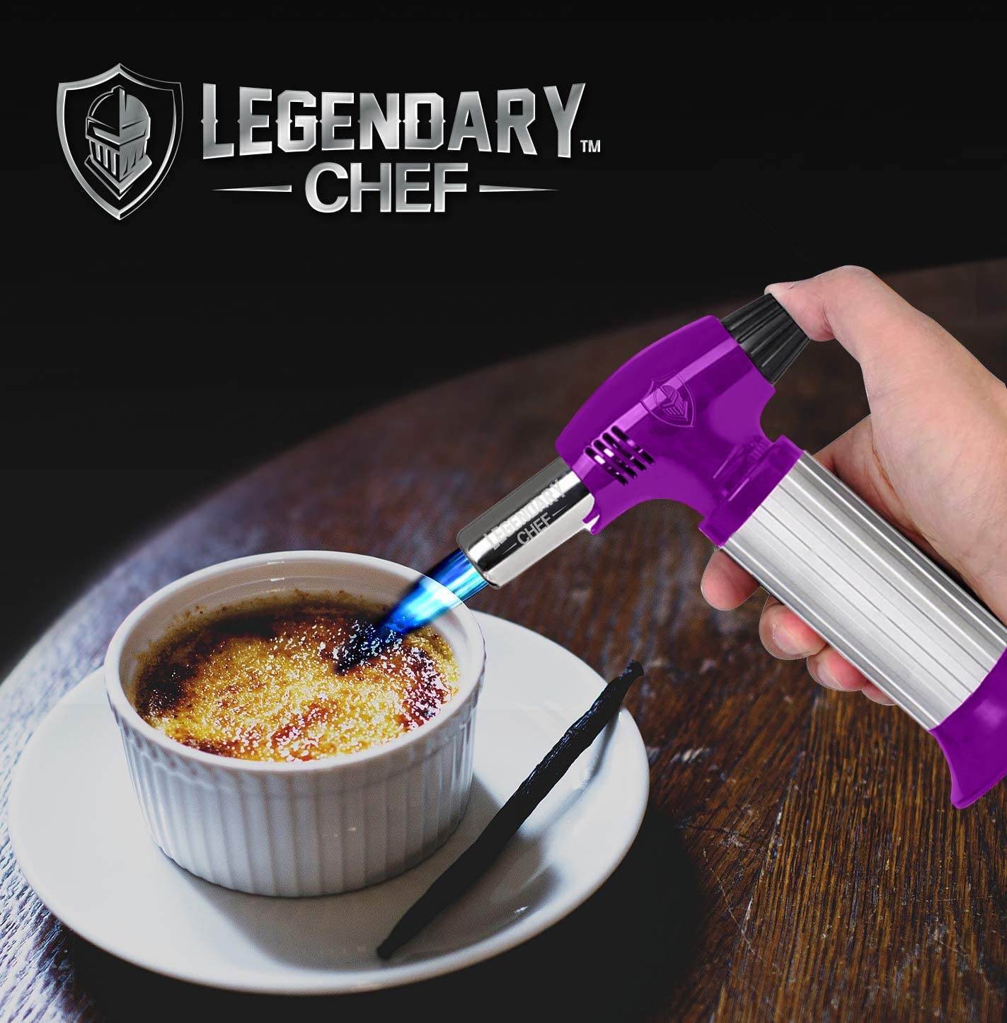 Culinary Cooking Torch - Kitchen Food Torch for Creme Brulee, Baking, Desserts and Searing- Butane Torch Lighter, Blow Torch for Cooking with Lock and Adjustable Flame (Butane Gas Not Included) Pink