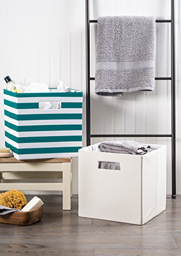 DII Poly-Cube Storage Collection Hard Sided, Collapsible Solid, Large, Off White