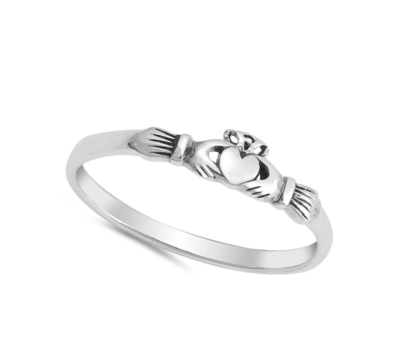 Claddagh Heart Friendship Promise Ring New .925 Sterling Silver Band Size 9