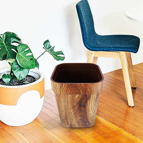 Ipetboom Small Office Desk Trash Can Square Waste Container Bathroom Toilet Paper Bucket Plastic Garbage Can Rubbish Pail Wastebasket for Bathroom Bedroom Kitchen Home Office Dorm Portable Desk