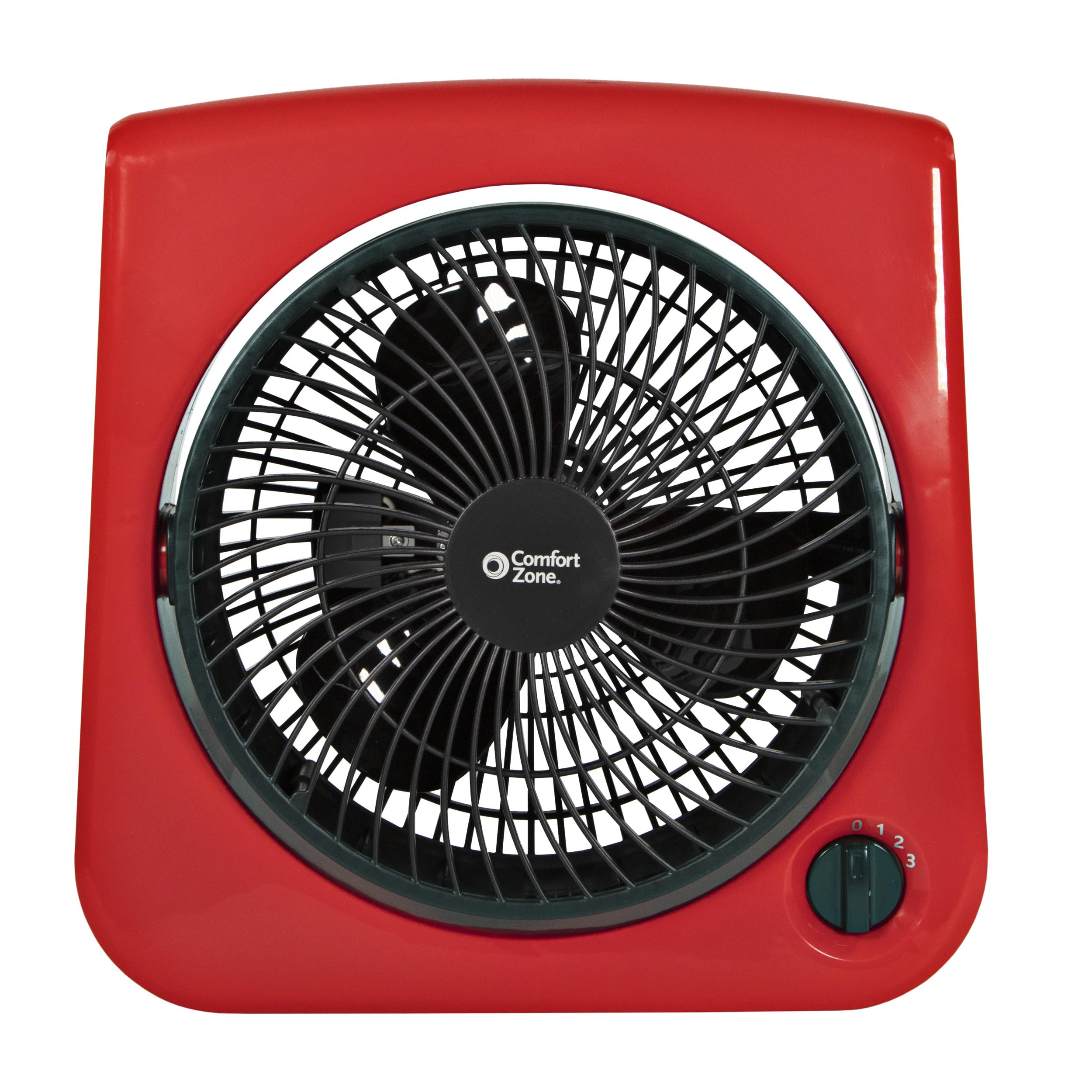 Comfort Zone 10" 3-Speed Turbo Table/Desk Fan with 180-Degree Adjustable Head, Adjustable Tilt, Ideal for Home, Bedroom & Office, CZ111RD