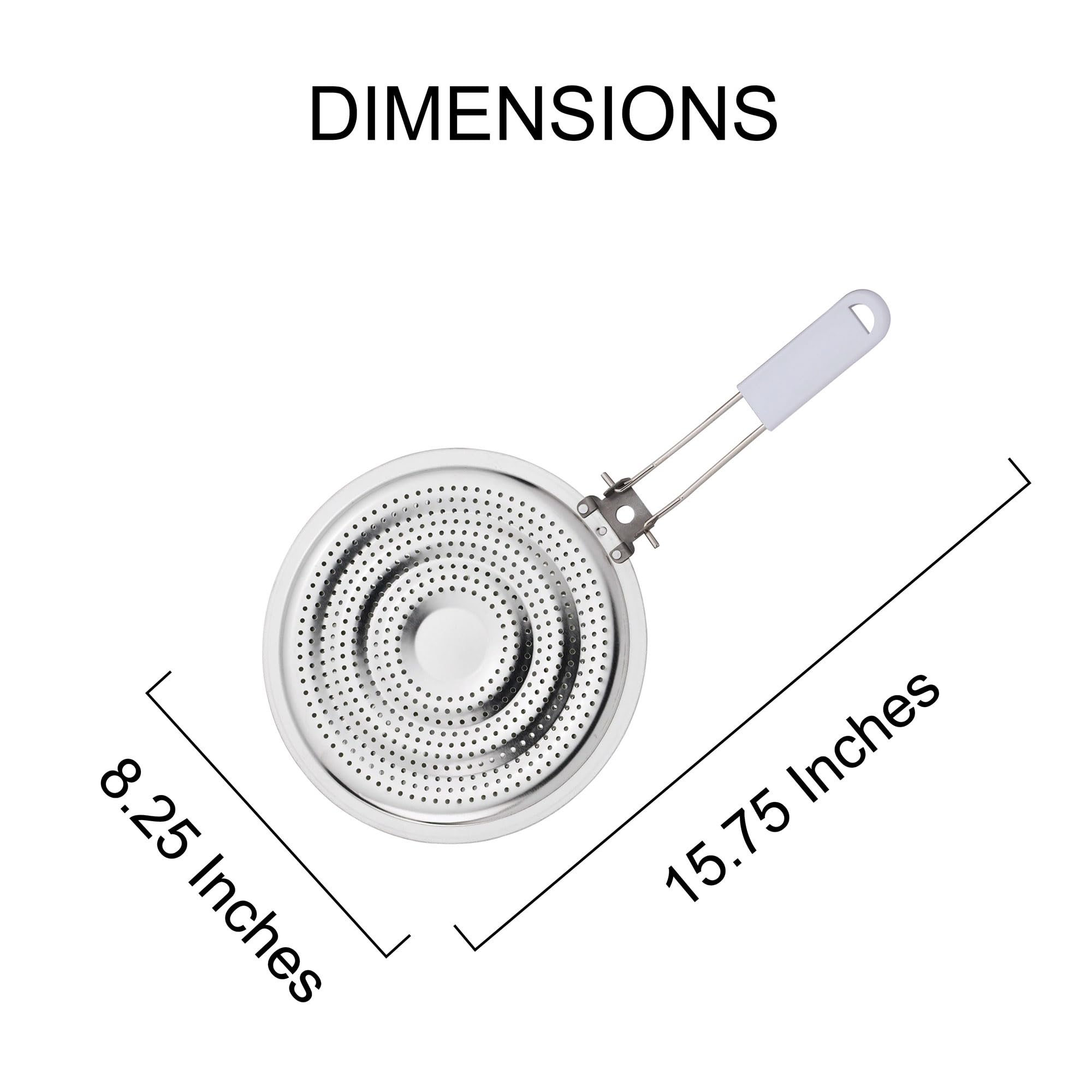 HIC Kitchen Heat Diffuser Reducer Flame Guard with Removable Handle, Stainless Steel