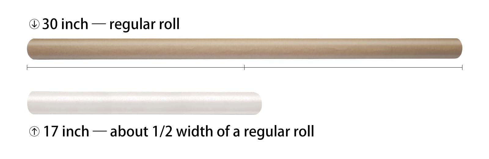 LDGOOAEL Mini Short Wrapping Paper Roll (17 inches X 32.8 feet) - Solid Color Pearly White for Birthday, Wedding, Baby Shower