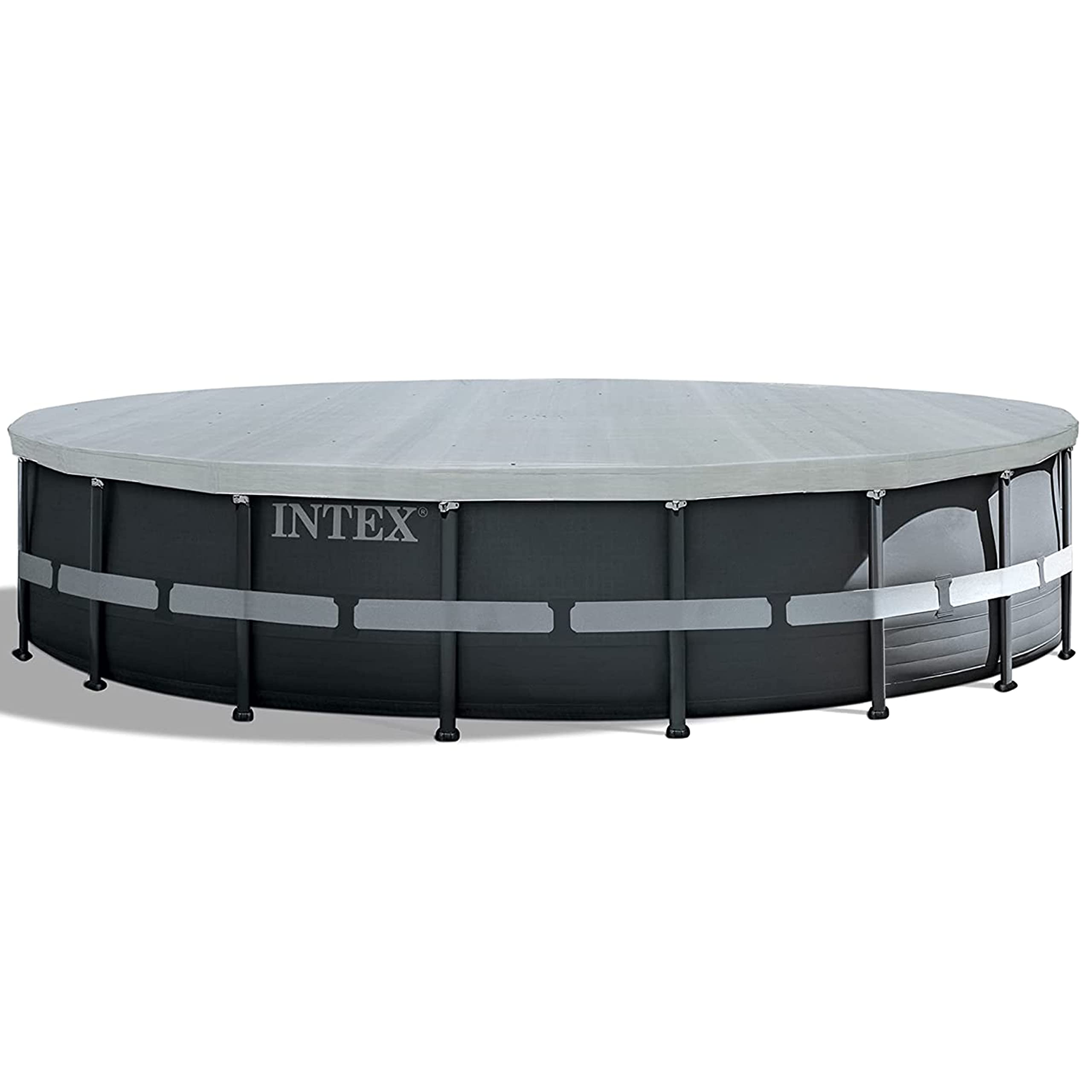INTEX 28041E Deluxe Pool Cover: for 18ft Round Ultra XTR Pools β Includes Rope Tie β UV-Resistant β 8in Overhang β Snug Fit