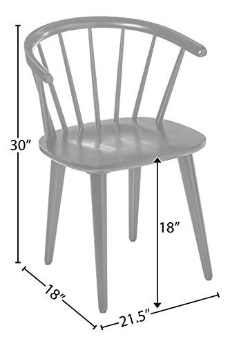 Target Marketing Systems Set of 2 Florence Dining Chairs with Low Windsor Spindle Back, Set of 2, Black