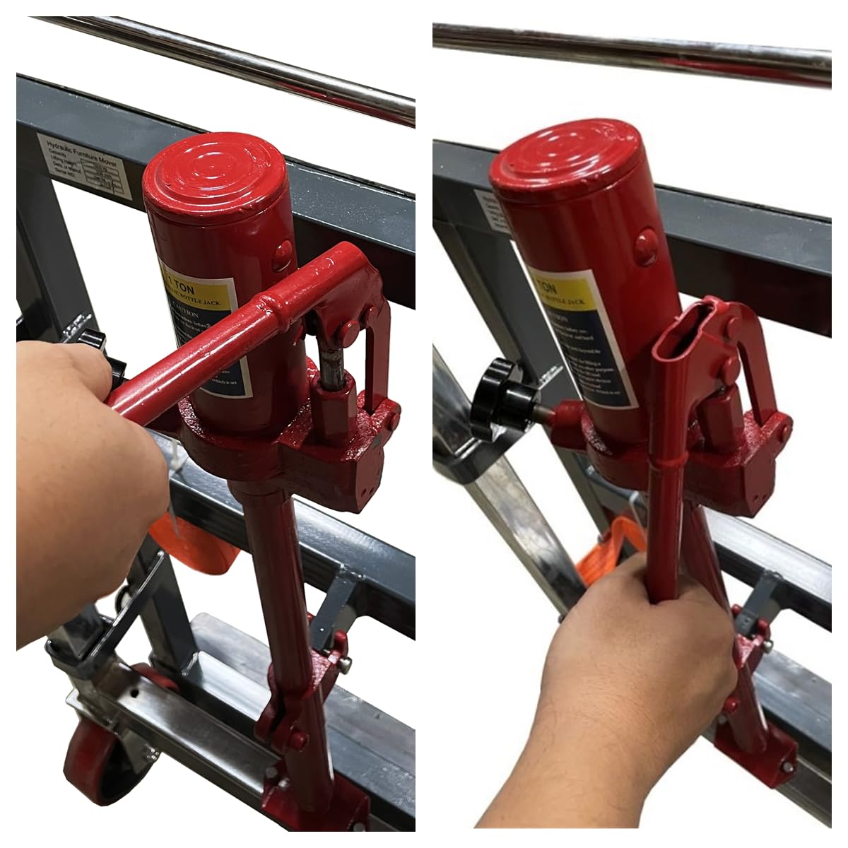 Hydraulic Furniture Mover Equipment Mover Crate Mover (Set of 2),Heavy Duty Moving Dolly, 3960 lbs Capacity, Pake Handling Tools (Regular Handle)