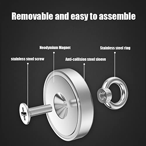 Eye Bolt Useful Strong Neodymium Magnet Salvage Magnet Deep Sea Fishing Magnets Holder Pulling with Ring Eyebolt Magnetic Hook Eyebolts ( Color : 1 )