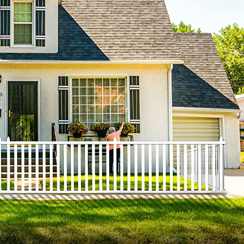 Elevens 30"H x 60"W Garden Fence Outdoor Fence Panel, Decorative Vinyl Picket Fence No Dig Fence,Fencing for Yard Patio (White-1 Panel)