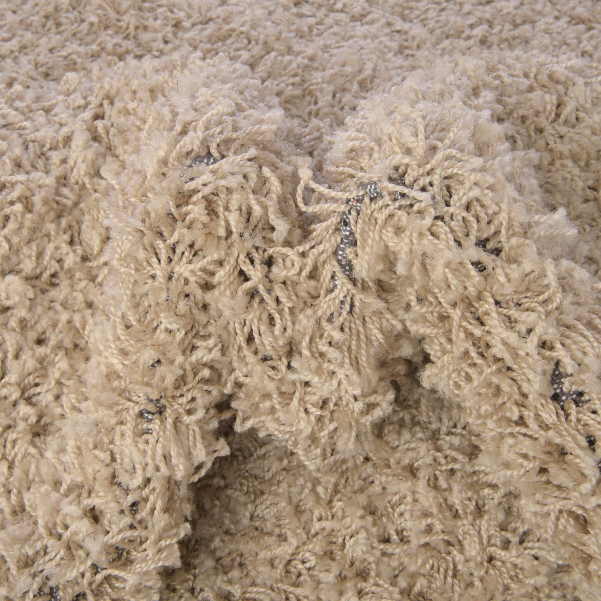 Rugs.com - Über Cozy Solid Shag Collection Rug – 5' x 8' Taupe Shag Rug Perfect for Bedrooms, Dining Rooms, Living Rooms