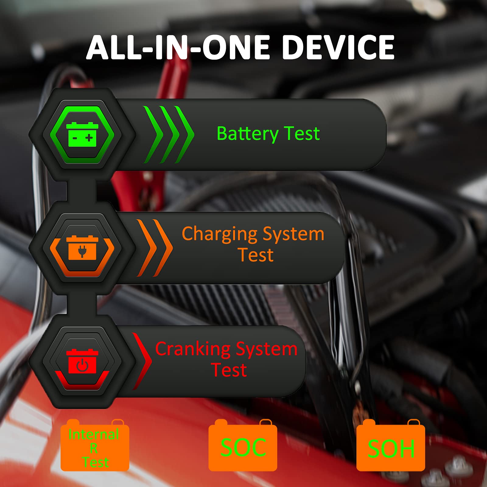 Car Battery Tester Analyzer12V,Load Tester,AGM Battery Measurement,Car,Motorcycle,Truck,Marine Charging System Test,40-2000 CCA,UT673A