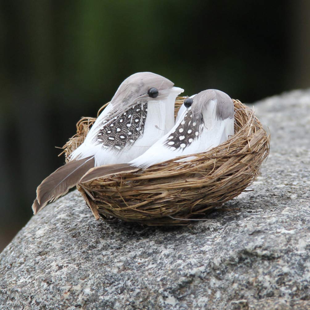 VALICLUD 8pcs Simulated Bird Nest Home Bird Nest Decor Artificial Bird Nest Bird Nest Ornament Fake Bird