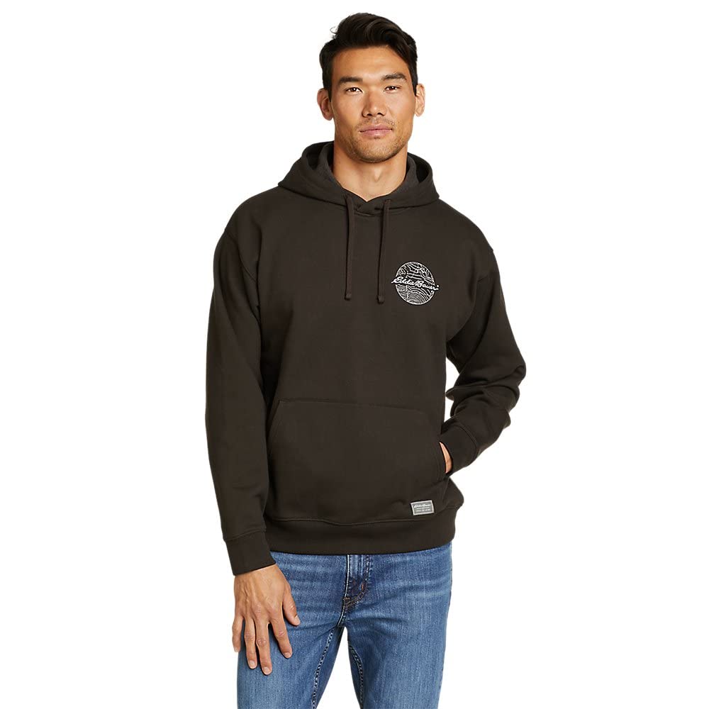 Eddie Bauer EB Signature Long-Sleeve Graphic Pullover Hooded Sweatshirt, Vapour, Large