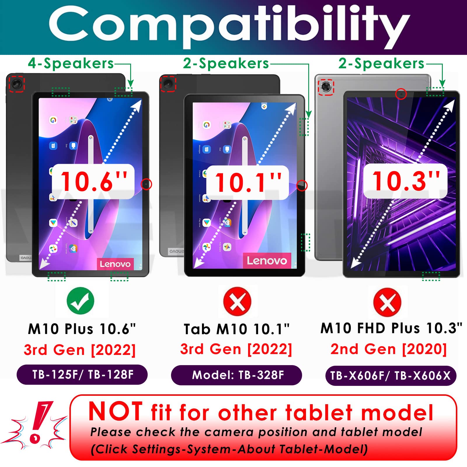 DETUOSI Slim Smart Case for Lenovo Tab M10 Plus 10.6 inch [3rd Gen] 2022 (TB-125F/TB-128F),【Auto Sleep/Wake】Tri-fold Folio Leather Protective Book Cover with Hard Back Shell + Magnetic Stand#Milky way
