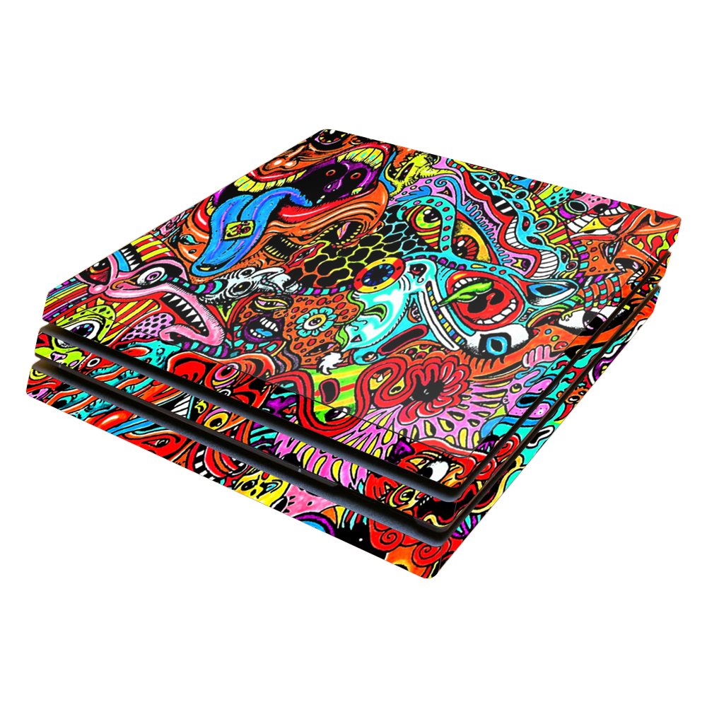 MightySkins Skin Compatible with Sony PS4 Pro Console - Acid Trippy | Protective, Durable, and Unique Vinyl Decal wrap Cover | Easy to Apply, Remove, and Change Styles | Made in The USA