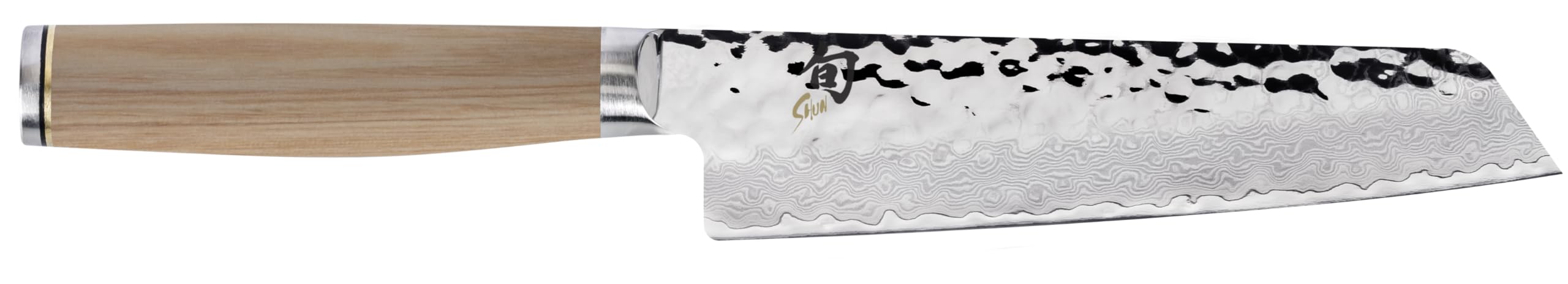 Shun Premier Blonde 6.5" Master Utility Knife, Handcrafted Japanese Knife, VG-MAX Core with Damascus Stainless Steel Cladding, Pakkawood Handle, Precision and Sharpness for Professional and Home Chefs