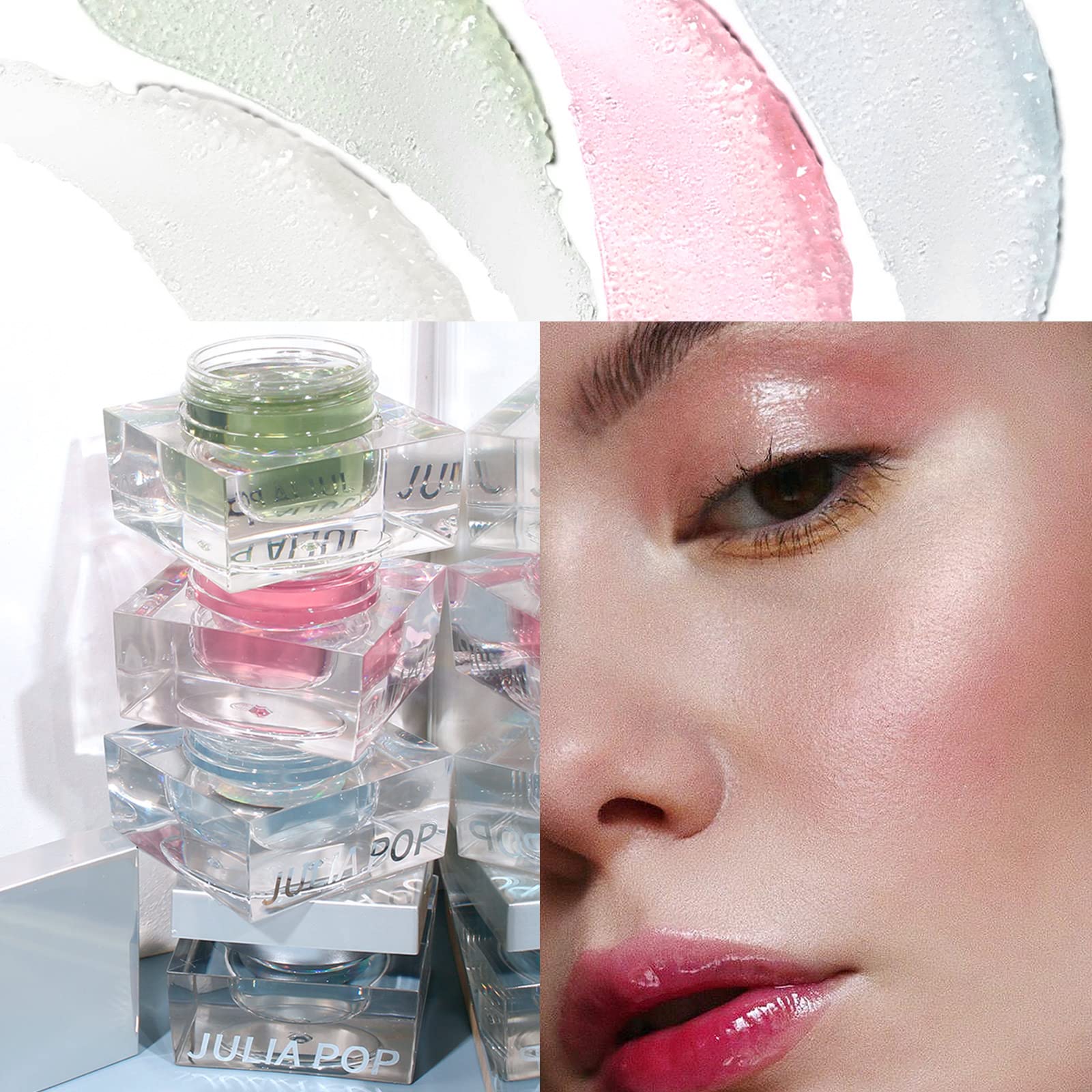 Easilydays 2 in 1 Lip and Cheek Stain, Cheek and Lips, Shining Chameleon Multi Blam, Cheek Lip Liquid Blush Dual-use Llip Stain, Moisturizing Lip Mask, Long-lasting Natural Color Change Lip Tint, 0.2Oz (#01 Transparent)