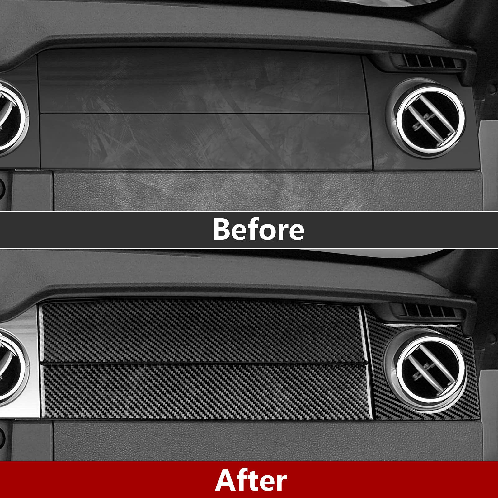 Car Copilot Air Vent Panel Sticker Decal Carbon Fiber Interior Trim Cover for Ford Mustang GT 2005 2006 2007 2008 2009 S197 Accessories