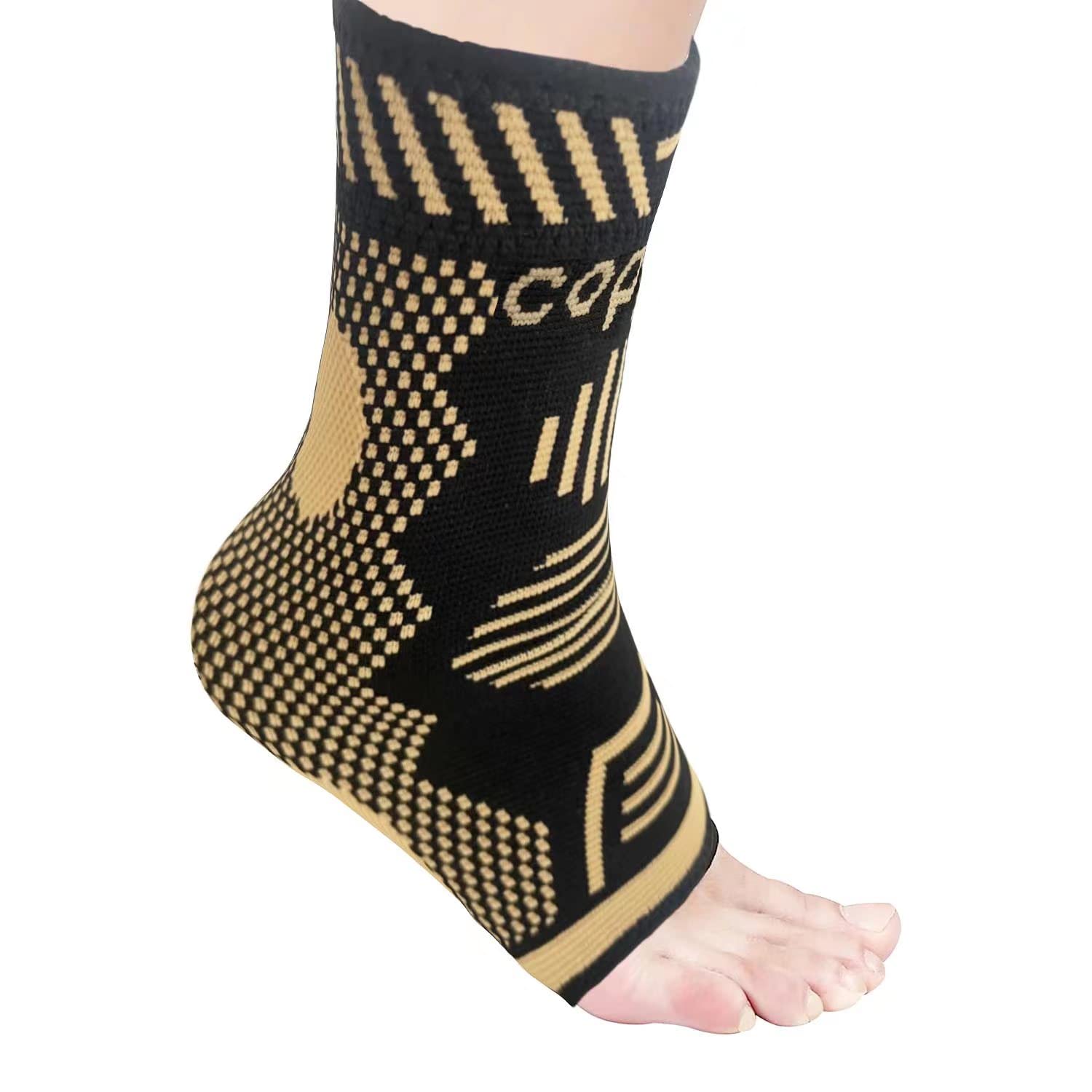 Copper Ankle Brace Support for Men & Women, Ankle Stabilizer Compression Sleeve Socks for Prevent Ankle Injuries, Ankle Support Foot Brace for Sprained, Swelling, Achilles Tendonitis, Sport (Pair, XL)