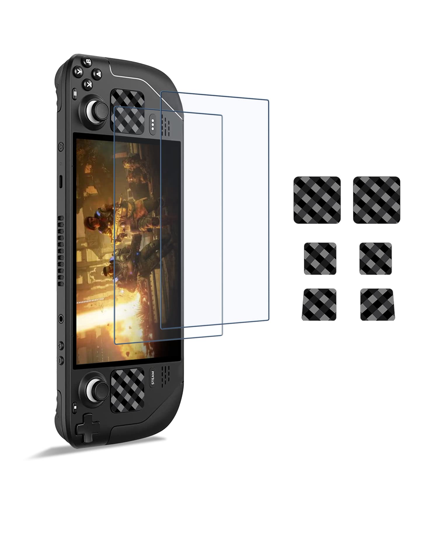 DEVASO Screen Protector for Steam Deck, 6 Pack Touch Protector and 2 Pack 9H Tempered Glass Transparent HD Clear Anti-Blue light and Anti-Scratch, Easy Installation Compatible with Steam Deck