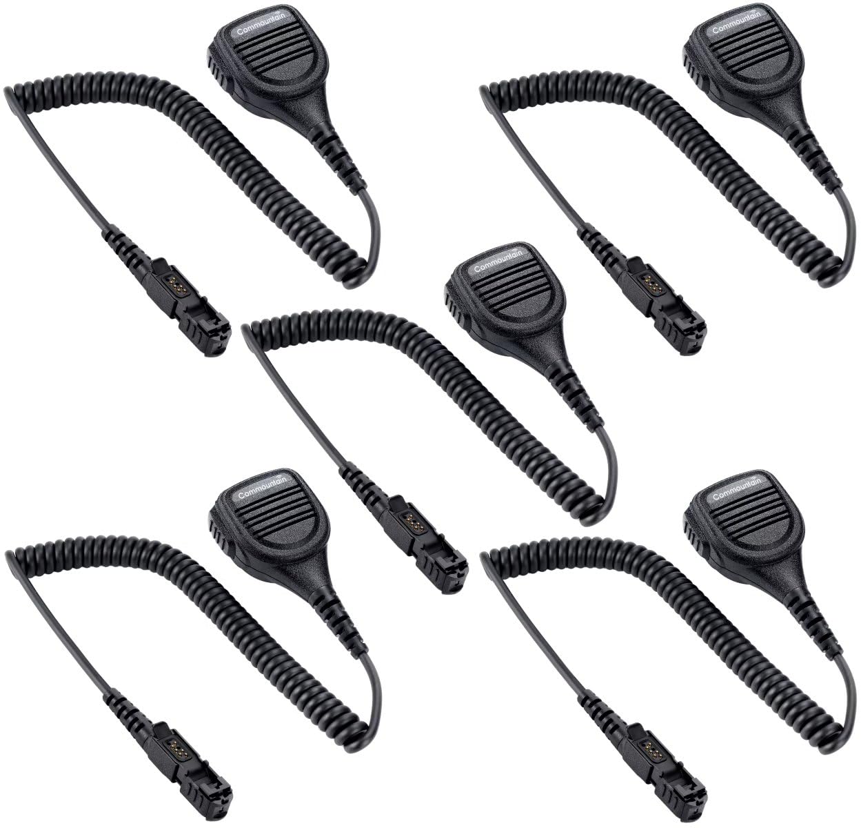 commountain Speaker Mic with Reinforced Cable for Motorola Radios XPR 3500e, XPR 3300e, XPR 3500, XPR 3300, XPR3500e, XPR3300e, XPR3500, XPR3300, XPR Noise Reduction Shoulder Microphone-5 Pack