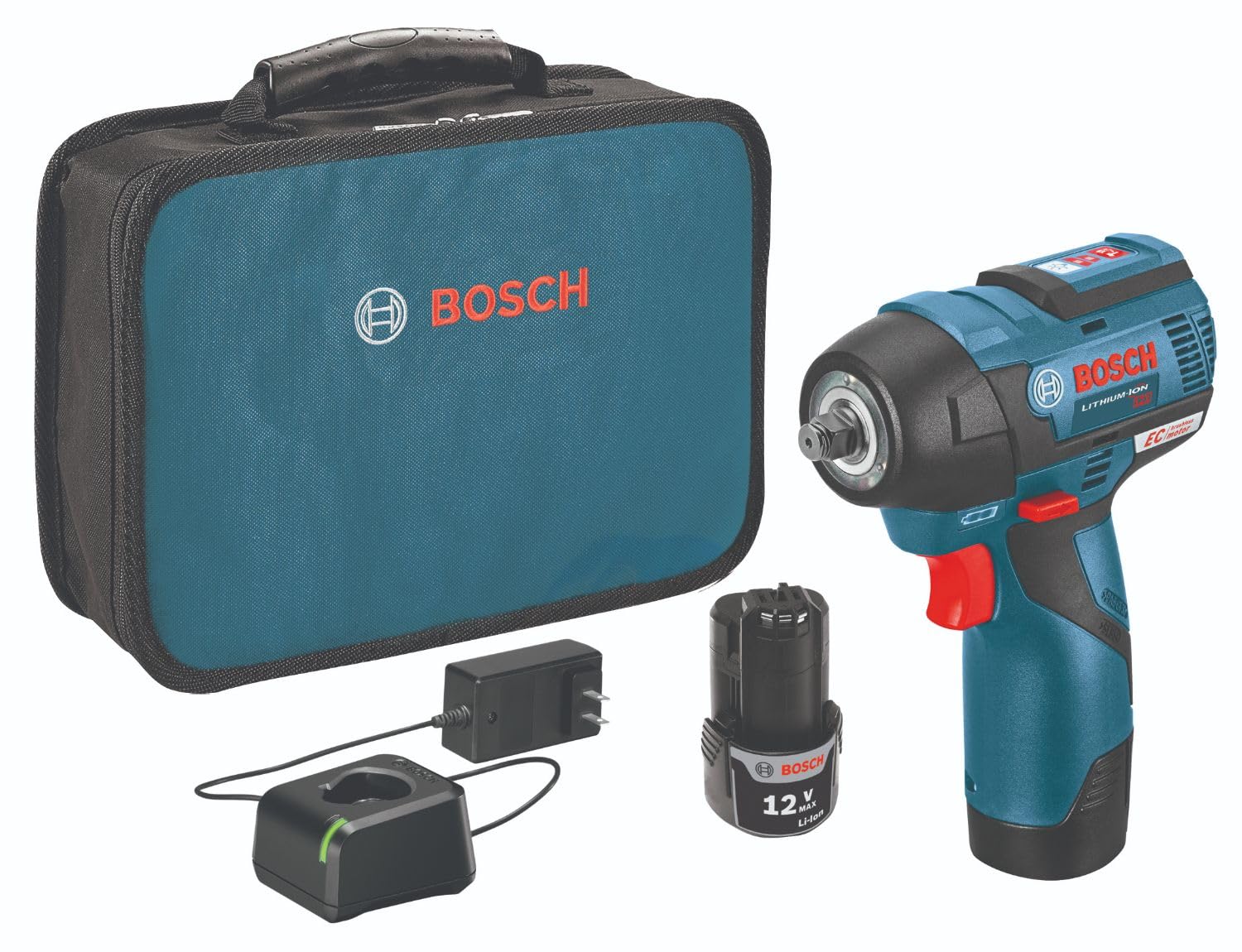 BOSCH PS82-02 12V Max EC Brushless 3/8 In. Impact Wrench Kit