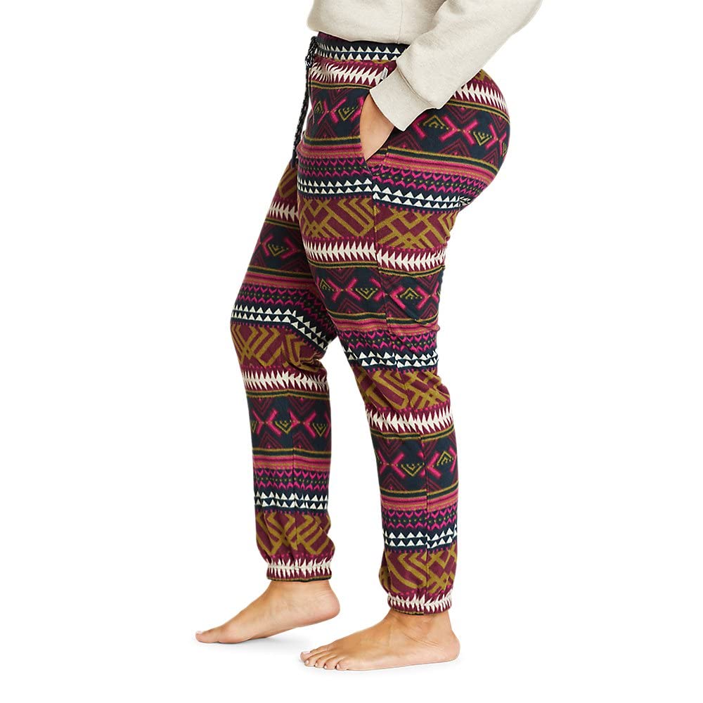 Eddie Bauer Women's Quest Fleece Joggers - Print, Dusty Red, Large