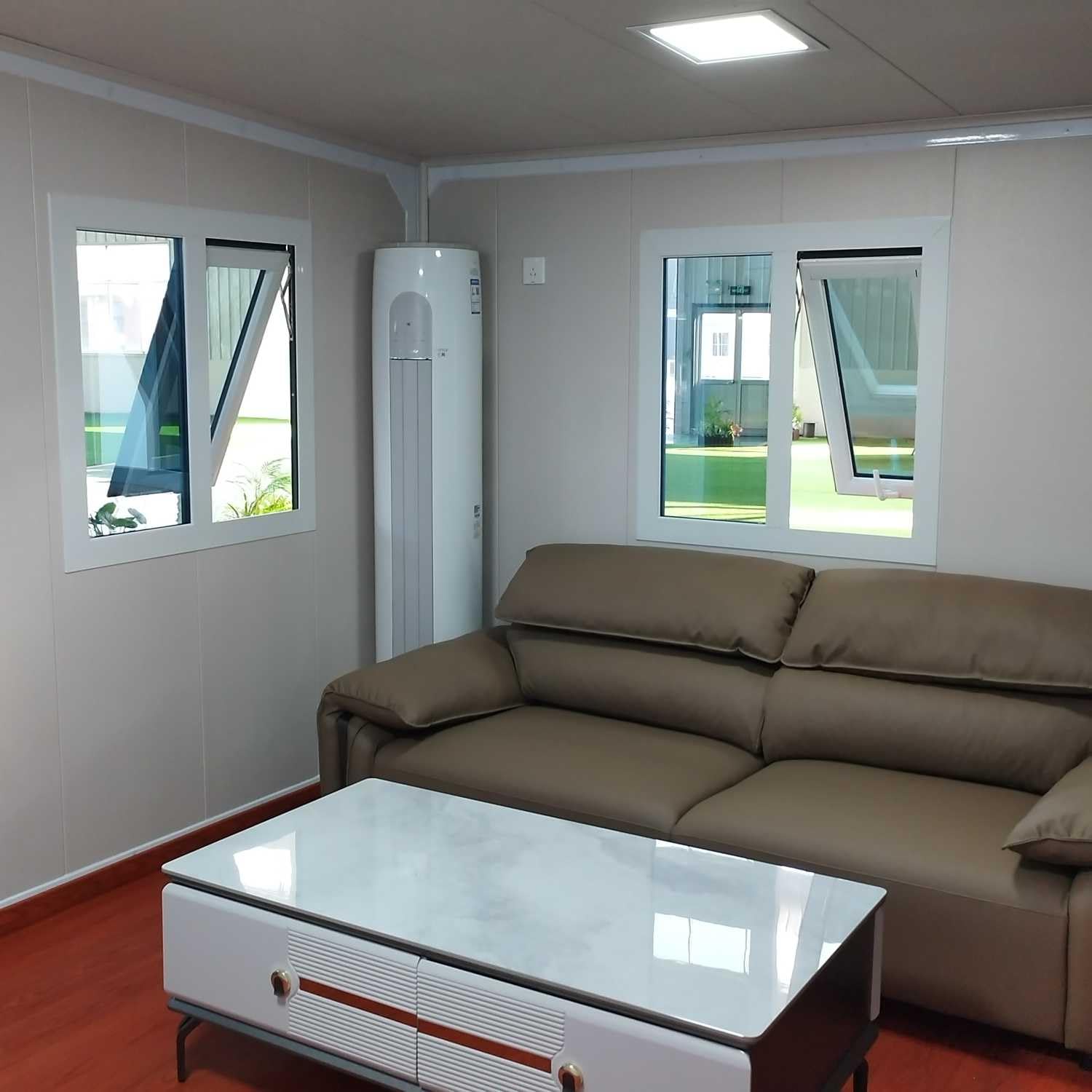 Mobile prefab Expandable Tiny Houses for Families with Restroom, Outdoor Storage. Sturdy Steel and Plastic. Suitable for Various Purposes Like Hotels, Offices etc. (19ft x 20ft)
