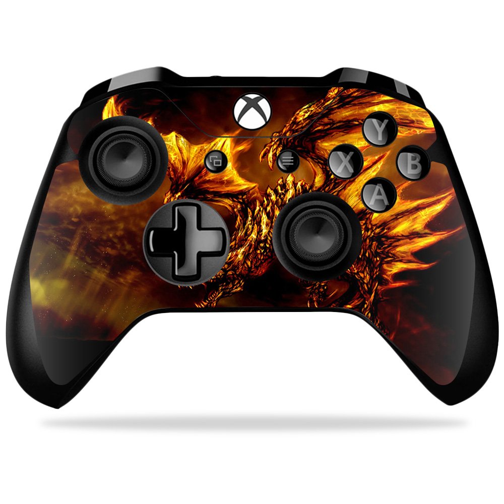 MightySkins Skin Compatible with Microsoft Xbox One X Controller - Golden Dragon | Protective, Durable, and Unique Vinyl Decal wrap Cover | Easy to Apply, Remove, and Change Styles | Made in The USA