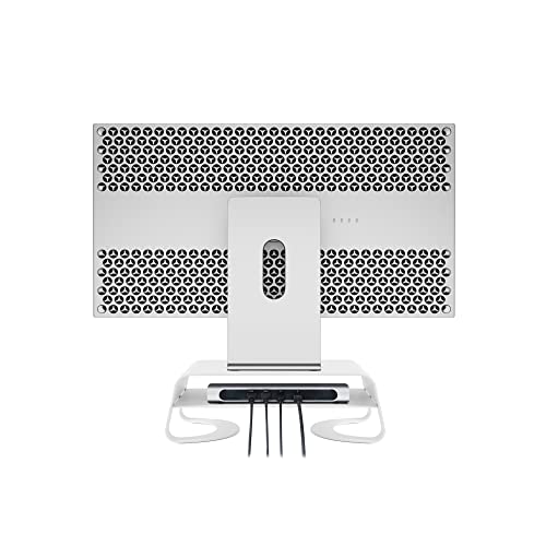Twelve South Curve Riser Monitor Stand | Ergonomic Desktop Stand with Storage Shelf for iMac and Displays, Matte White