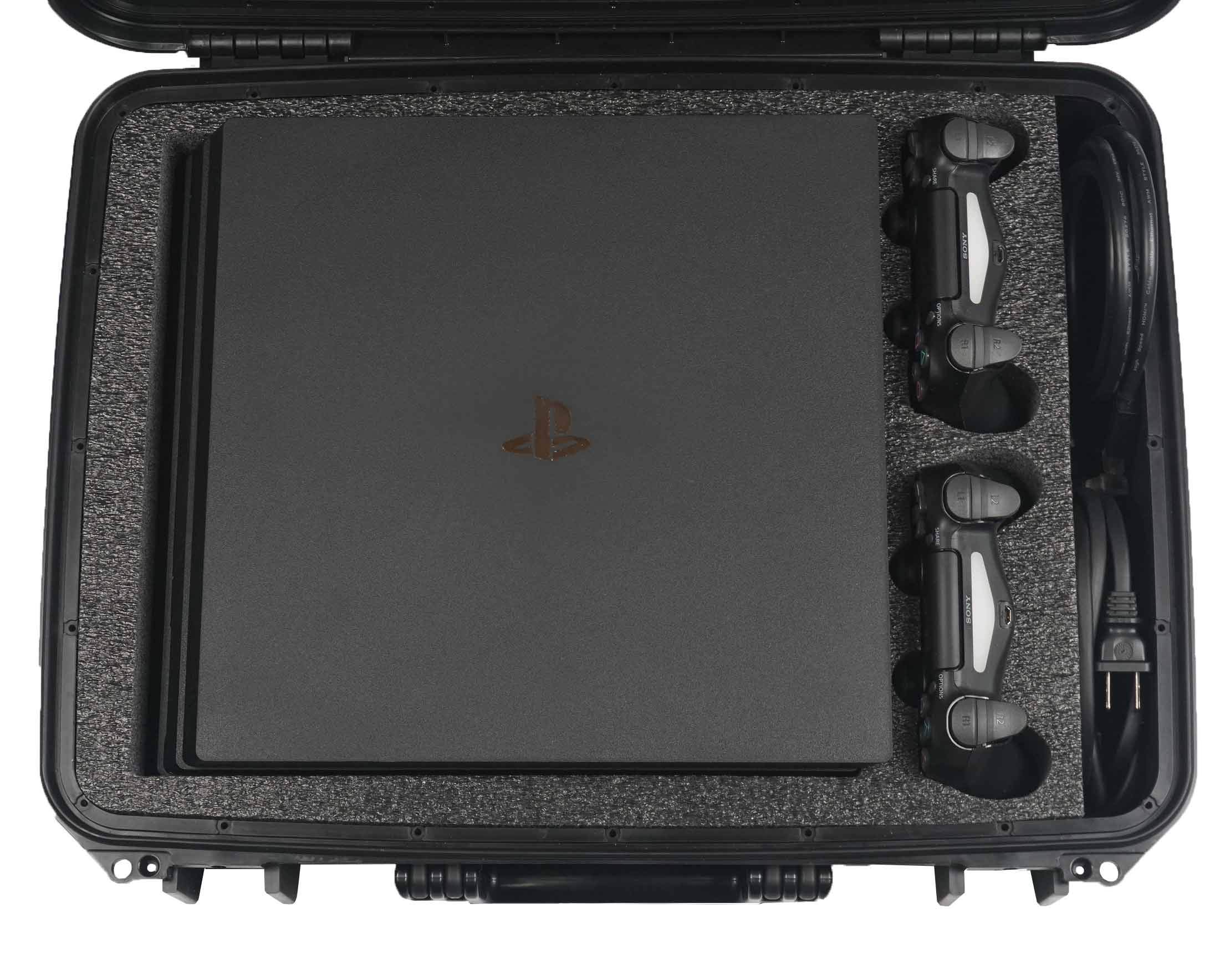Case Club Waterproof Gaming Travel Case to fit PlayStation 4 Pro in Pre-Cut Foam