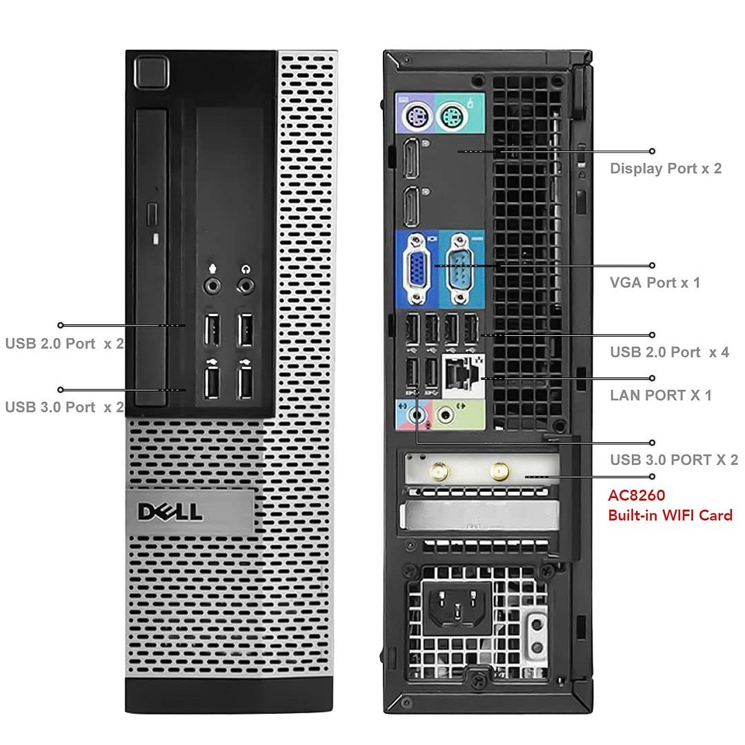 Dell OptiPlex 7020 Desktop Computers i7-4790 3.6GHz,32GB Ram New 2TB SSD, AC8260 Built-in WiFi Ready,Refurbished Computer PC, Dual Monitor Support,HDMI Windows 10 Pro(Renewed)