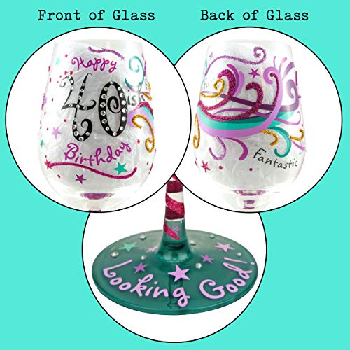 Top Shelf 40-ish Birthday Novelty Wine Glass