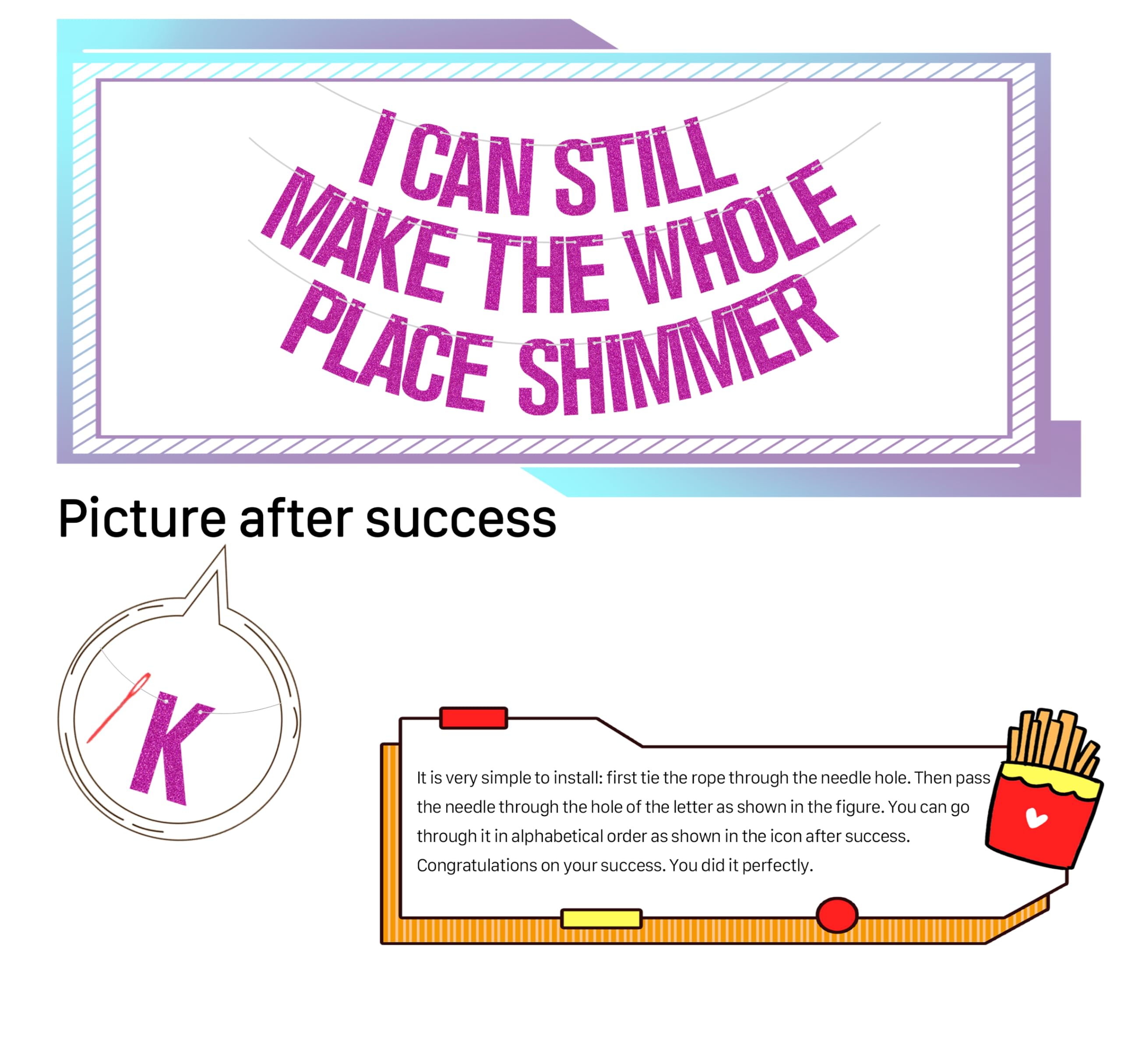 I Can Still Make the Whole Place Shimmer Banner, Disco Taylor Singer Party Decorations, Hot Pink Disco Birthday Party Decorations