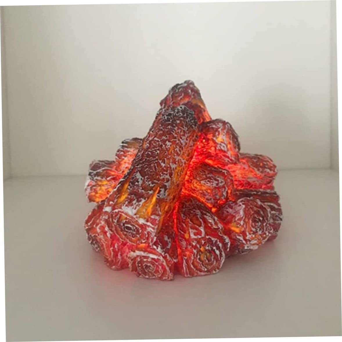 Ckuakiwu Pretend Fireplace, Flameless Fireplace Light, 3D Artificial Charcoal Lamp, Charcoal Burning Lamp with Realistic Log, Desktop Decorative Ornament for Festival, Home, Christmas Decoration