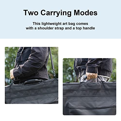 JJRING 18x24 Art Portfolio Tote Bag - Large Carrying Storage Case with Handle & Adjustable Shoulder Strap, Portfolio Folder for Artwork, Posters, Canvas, Drawing Boards